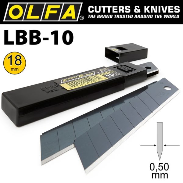 OLFA Snap-off Blades - 18mm Black Ultra-Sharp - Stefan Diedericks Knives And Supplies