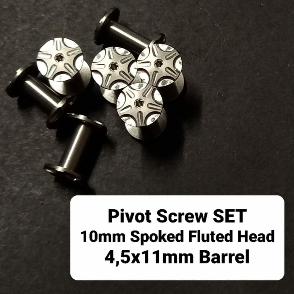 T6 Pivot Screw SET 5 Spoke FLUTED 10mm M3 Fine with Barrel - Stefan ...