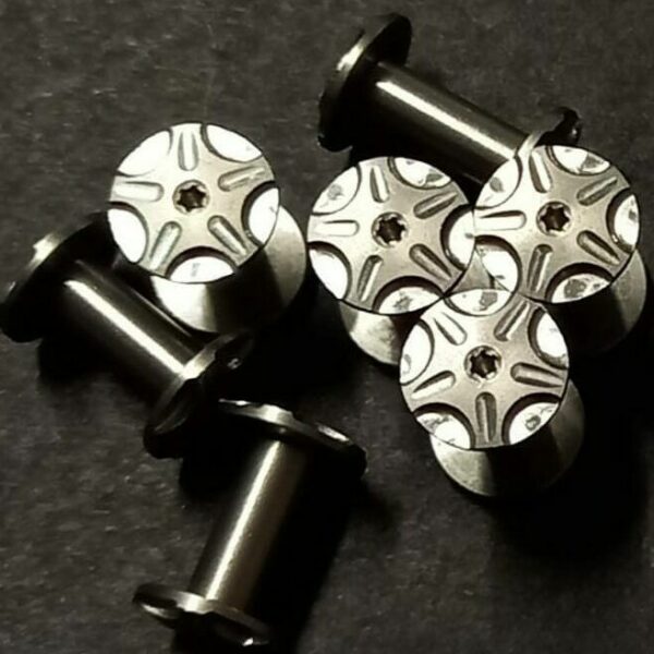 T6 Pivot Screw SET 5 Spoke FLUTED 10mm M3 Fine with Barrel - Stefan ...